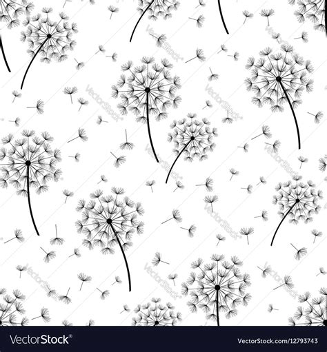 Background Seamless Pattern With Dandelions Vector Image