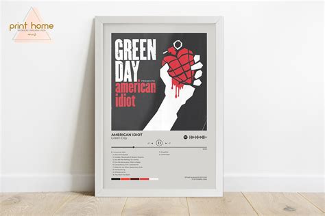 Quadro Moldura Spotify Green Day American Idiot Elo7