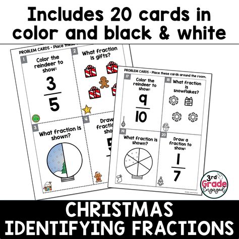 Christmas Identifying Fractions Solve The Room Math Activity Classful