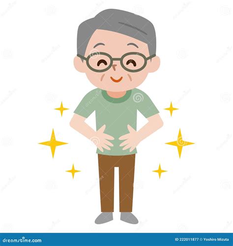 Senior Man With Improved Constipation Stock Vector Illustration Of