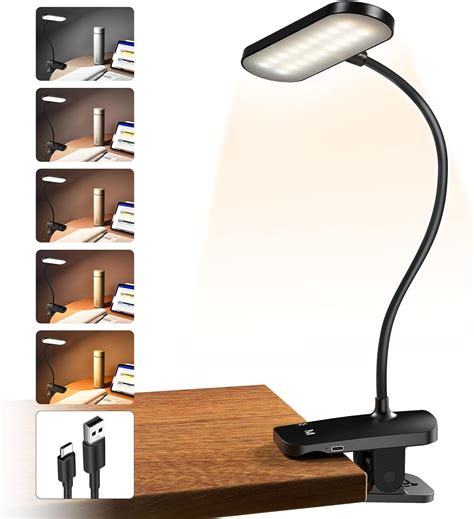 Hecdstly Clip On Desk Lamp Battery Powered Reading Light With Strong