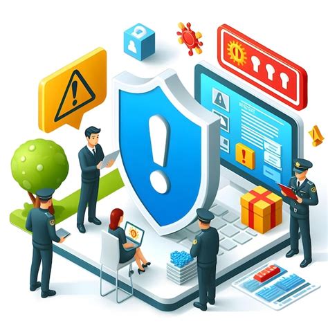 3d Flat Vector As Cybersecurity Incident Response Icon With A Shield