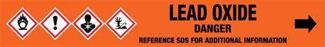 Lead Oxide [cas 1314 41 6] Ghs Pipe Marking Label