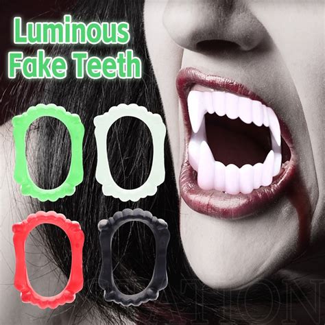 Halloween Luminous Vampire Fake Teeth Horror Zombie Grim Reaper