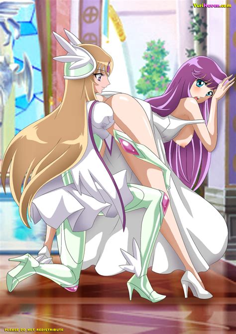 Rule 34 2girls Aquila Yuna Armor Armored Boots Athena Saint Seiya