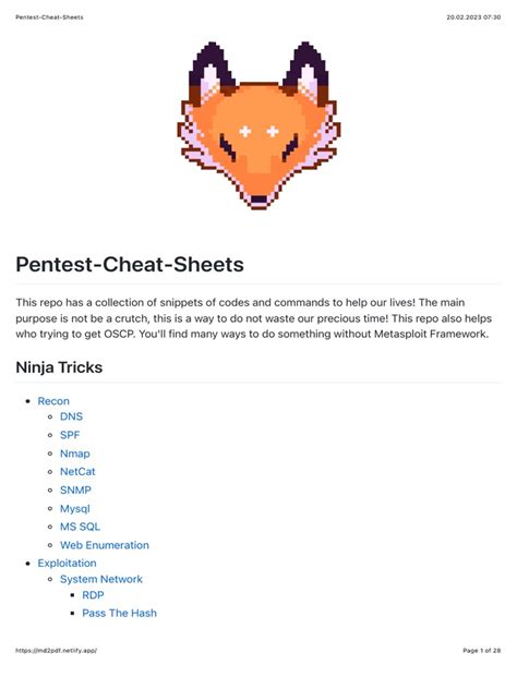 Pentest Cheat Sheets Download Free Pdf Postgre Sql File Transfer