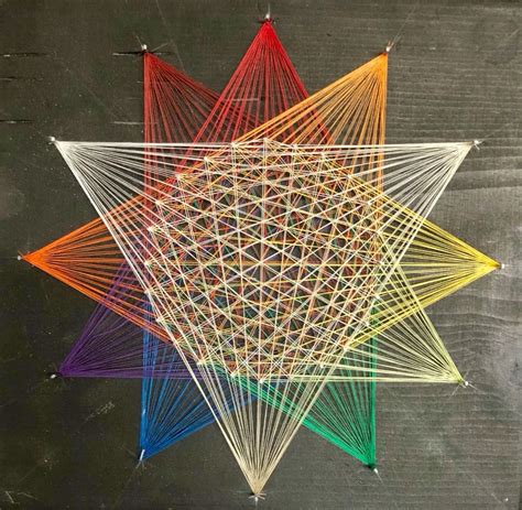String Art 12 Point Star Mandala Geometric String Art String Art