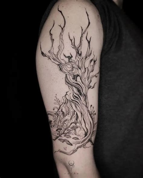 Bird Tree Tattoo