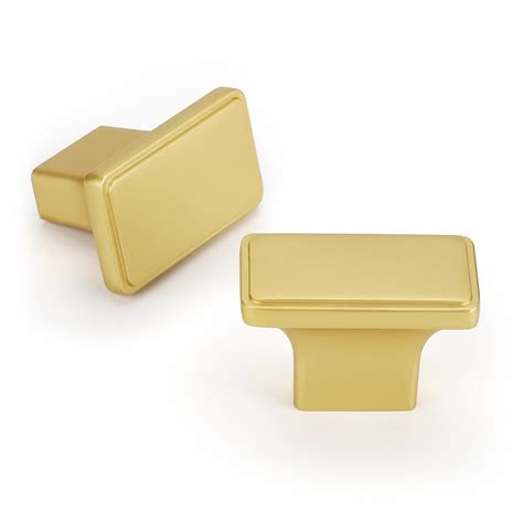 Goldenwarm 5 Pack Gold Cabinet Knobs Brushed Gold Cabinet Pulls Kitchen Square Drawers Knobs