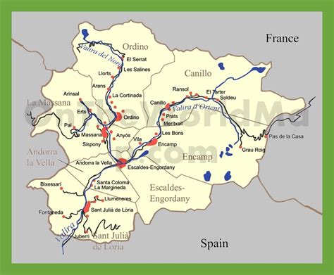 Road Map Of Andorra