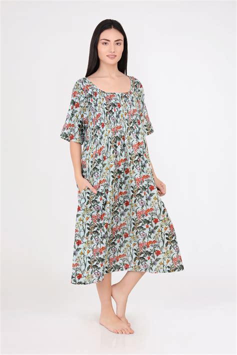 Adele Cotton Nightie With Short Sleeves