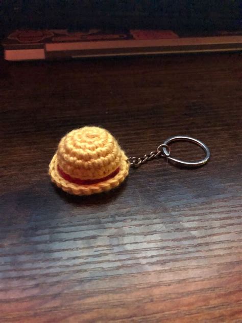 Crochet One Piece Straw Hat Keychain In 2024 Crochet One Piece