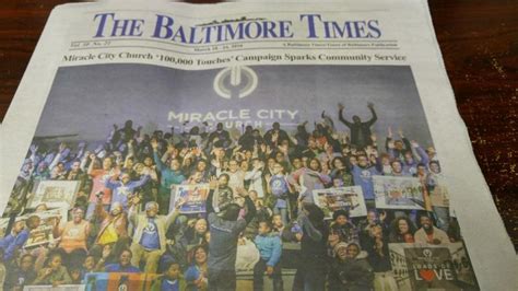 The Baltimore Times Features Miracle City Church For 1000 Touches
