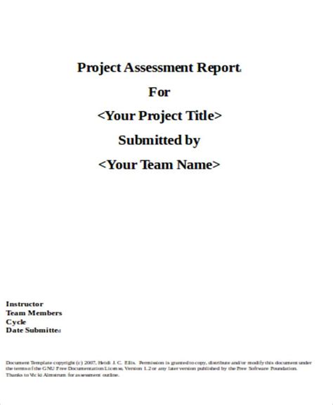 47 Assessment Templates In Word Pages Docs Pdf
