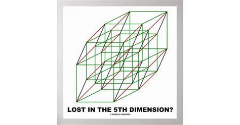 Lost In The Fifth Dimension Geometry Cube Humor Poster Zazzle