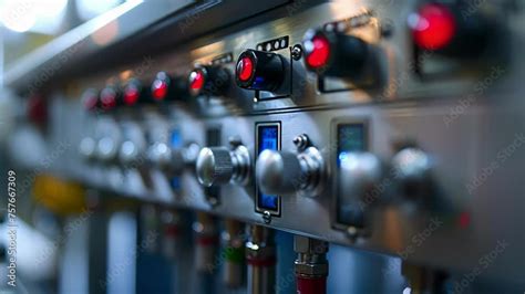 Closeup Of A Labeling Machines Control Panel Showing Various Settings