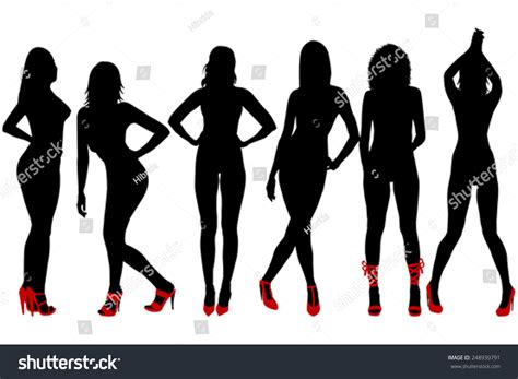 Silhouettes Sexy Women Red Shoes Stock Vector Royalty Free 248939791