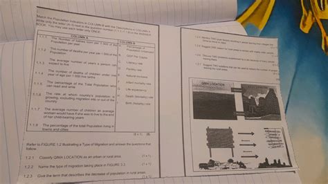 Match The Population Indicators In Column B With The Descriptions In Colu