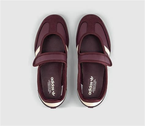 Adidas Samba Jane Ballet Trainers Maroon Cream White Gold Metallic Womens Trainers
