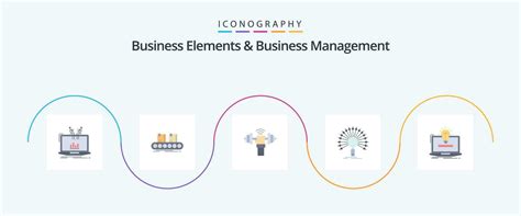 Business Elements And Business Managment Flat 5 Icon Pack Including Informational Data Factory
