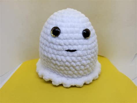 Ghost Squishy Plushie Handmade Crochet Stuffed Animal Etsy