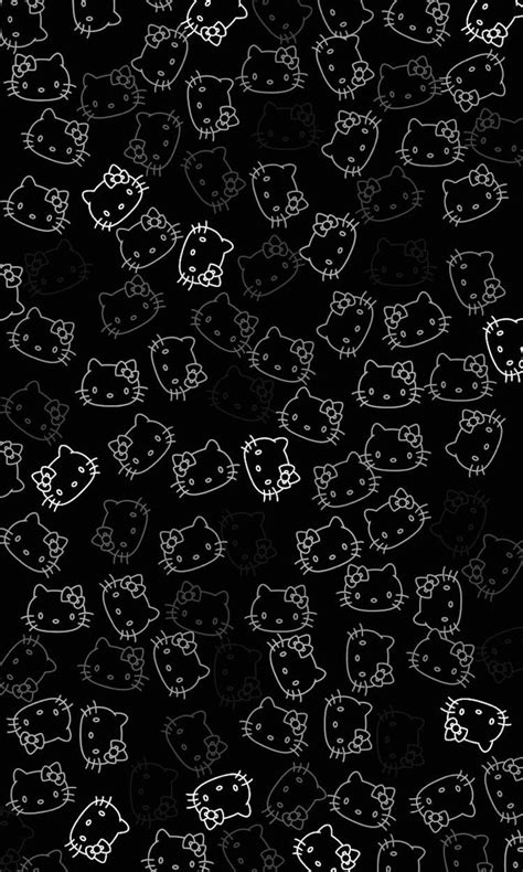 Black And White Hello Kitty Wallpaper With Cats Immagini Hello Kitty