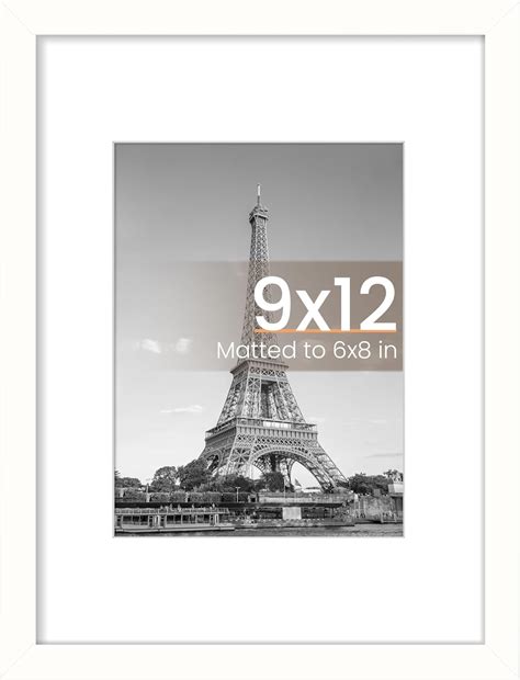 Upsimples 9x12 Picture Frame Display Pictures 6x8 With Mat Or 9x12