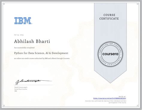 Ibm Coursera Python Ai Development Ibm Coursera Credly Badge Abhilash Bharti