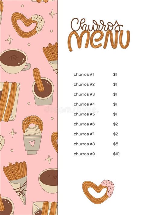 Cute Chorrus Menu Template With Various Latin American Traditional