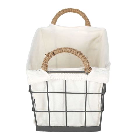 Lined Rectangle Wire Storage Basket Medium