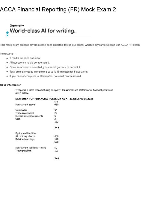 Acca Fr F7 Mock Exam 2 Got It Pass Acca Financial Reporting Fr