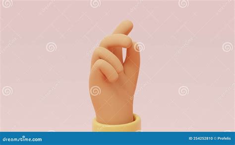 Dibujo Animado Estilizado 3d Gesto De La Mano Chasquido De Dedos Stock