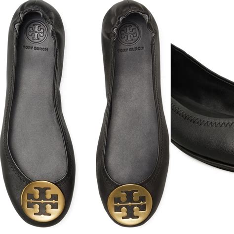 Tory Burch Minnie Travel Ballet Flats Gold Gem