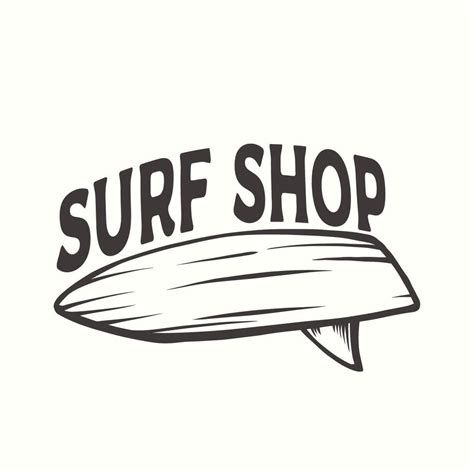 Surfboard Logo Design Template For Surf Club Surf Shop Surf Merch