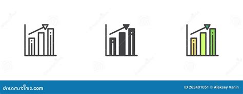 Graph Growing Up Different Style Icon Set Stock Vector Illustration Of Hollow Style 263401051