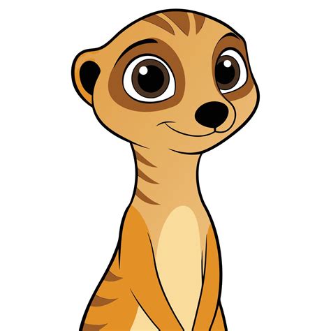 Cute Cartoon Meerkat Illustration On White Background 59552326 Vector