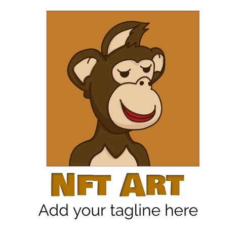 Nft Art Crypto Bitcoin Logo Monkey Nft Template Postermywall
