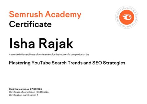 Learn Youtube Seo With Semrush Academy Isha Rajak Posted On The Topic Linkedin
