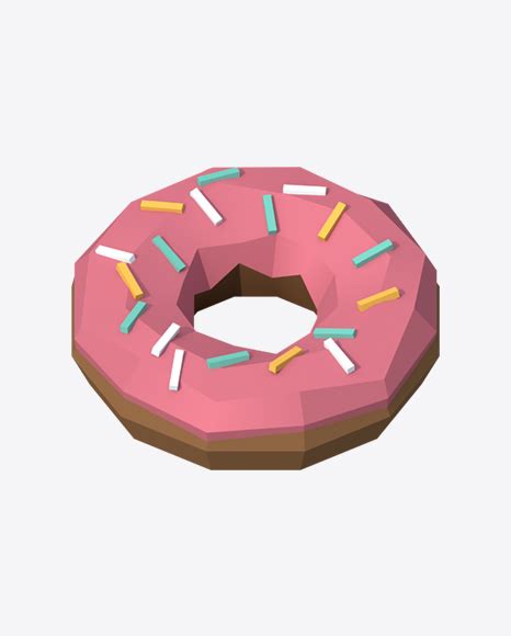 Low Poly Donut Png Image