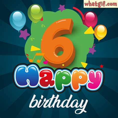 Happy 6th Birthday Animated S 1 Click Download