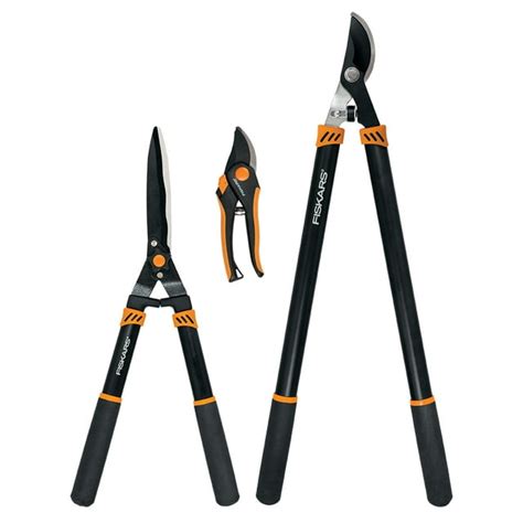 Fiskars Lopper And Pruner Garden Tool 3 Piece Set With Stainless Steel