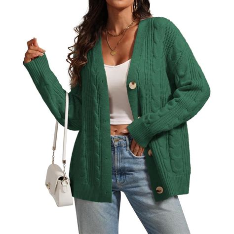 Athmile Womens Oversized Sweaters Cable Knit Cardigan Fall Fashion Long