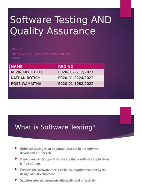 Software Testing Presentation Pdf Software Testing Selenium Software