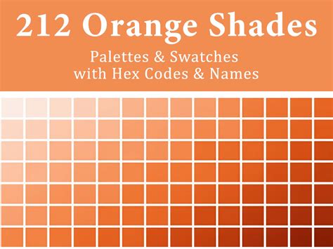 212 Shades Of Orange With Hex Codes And Names Complete Palette Guide