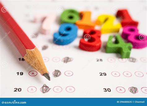 Math Number And Pencil On Answer Sheet Paper Education Study Testing