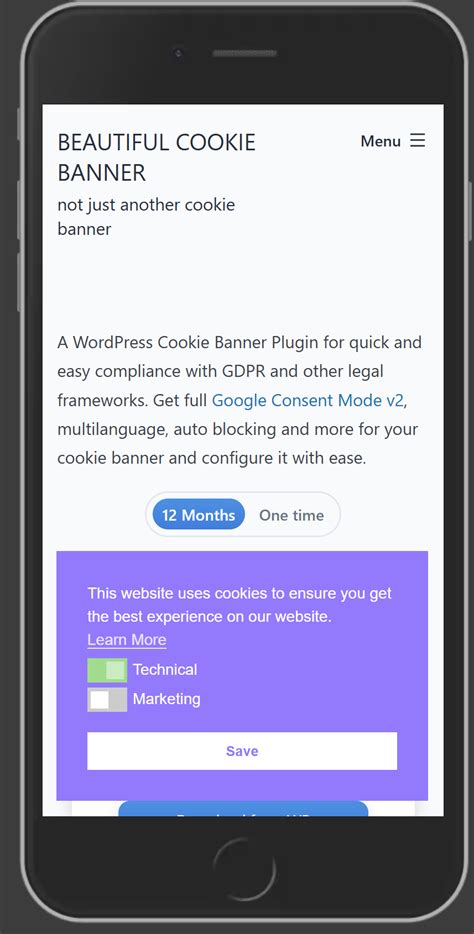 Beautiful Cookie Consent Banner Wordpress Plugin