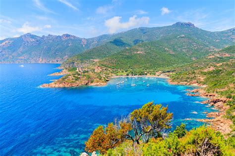 Beautiful Girolata Bay With Azure Sea Water Corsica Island France Stock