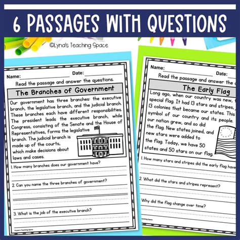 Us Constitution Day Reading Comprehension Passages Activities Tpt