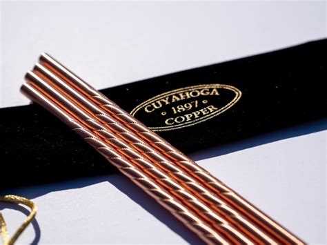 Elegant Pure Copper Straws Set Of 4