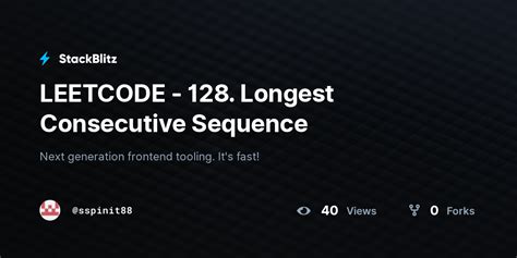 Leetcode 128 Longest Consecutive Sequence Stackblitz